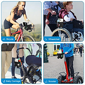 Accmor 2-in-1 Stroller Cup Holder, Universal Cup Holder for Uppababy Nuna Doona Strollers, 360° Rotatable Large Caliber Drinks Holder Cup Holder for Stroller, Bike, Wheelchair, Walker, Scooter