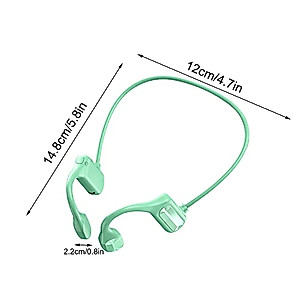 Headphones with Microphone, Wireless Bone Conduction Headset, Open-Ear Headphones, Noise Reduction, IPX5 Waterproof, Blue-Tooth 5.2 Hanging-Ear for Outdoor Running Bicycling Hiking (C)