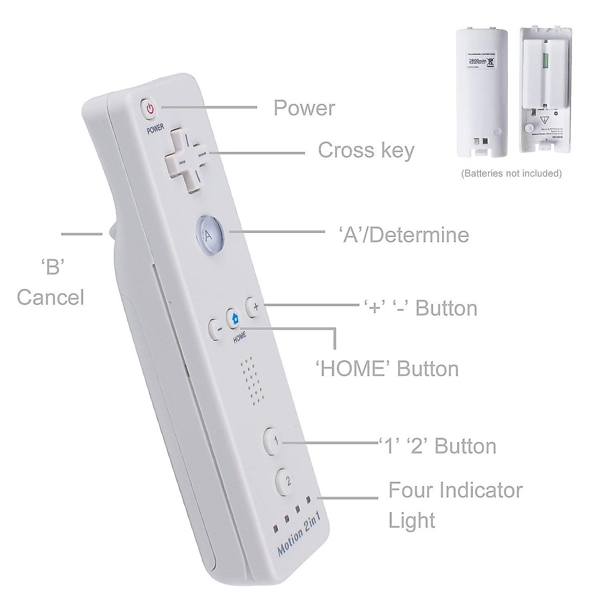 Wii Remote with Wii Motion Plus Inside | Shock Wii Nunchuk Controller | Compatible Nintendo Wii, Wii U