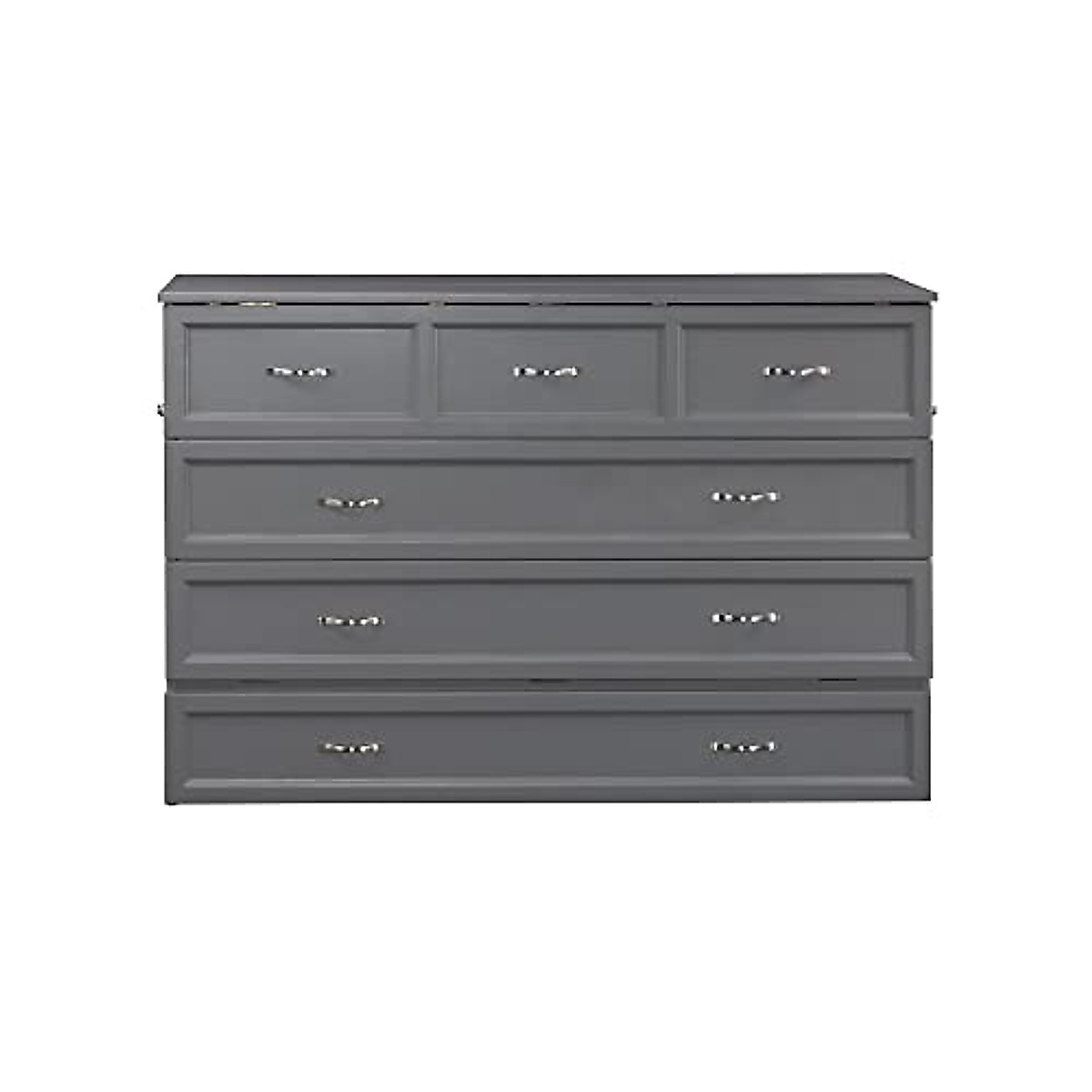 AFI Deerfield Murphy Bed Chest with Charging Station, Queen, Grey