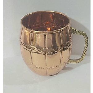 PARIJAT HANDICRAFT Copper moscow mule mugs set of 5 pcs large cup with vodka glass
