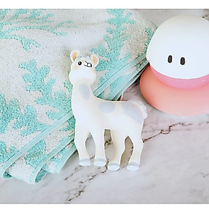 Lil' Llama Baby Teething Toys, Llama Teether for Toddler & Baby Boys and Girls, 100% Natural Rubber BPA-Free Squeaky Baby Toy, Soothe Sore Itchy Gums & Teething Pain (Llama)