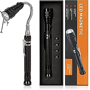 Magnetic Pickup Tool, Cool Gadgets LED Flexible Extensible Telescoping Magnet tools light Car Accessories Gifts for Him Boyfriend Husband Men Women Dad DIY Handyman Christmas Stocking Stuffers