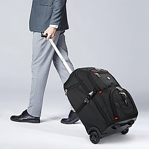 star cloud 21x14x9 Rolling Backpack with Wheels - Water-Resistant, 17.3" Laptop Compartment, Ideal Carry-On for Overnight Travel, College, Work - Wheeled Business Backpack for Adults…