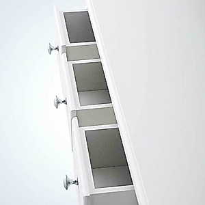 WINVOX White Vanity Dressing Table Set with Mirror Stool 5 Drawers Makeup Desk Bedroom ZLYCFCDUS