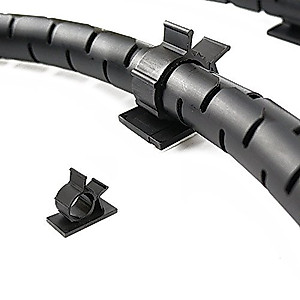 25 Pcs Black Adhesive Backed Nylon Wire Adjustable Cable Clips Clamps