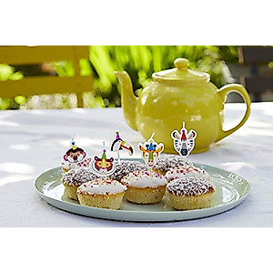 Talking Tables Party Safari Jungle Zoo Animal Birthday Cake Candles, Pack of 5, Wax Height 3cm, 1", Mixed Colors