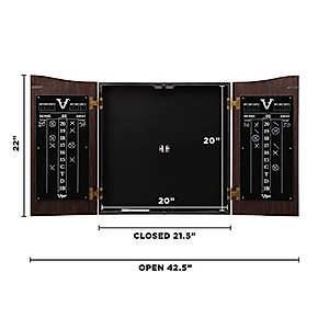 Viper by GLD Products Viper Vault Cabinet & Shot Sisal/Bristle Ready-to-Play Bundle: Elite Set (Shot King Dartboard, Darts, Shadow Buster and Laser Throw Line), Black