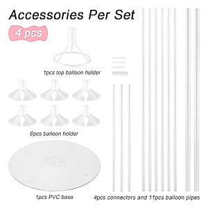 4 Sets Balloon Stand Kit Balloon Sticks With Base for Table Balloon Stands With Base for Floor Balloon Arch Stand With Base Balloon Stands for Table Baby Shower Birthday Wedding Party Decorations