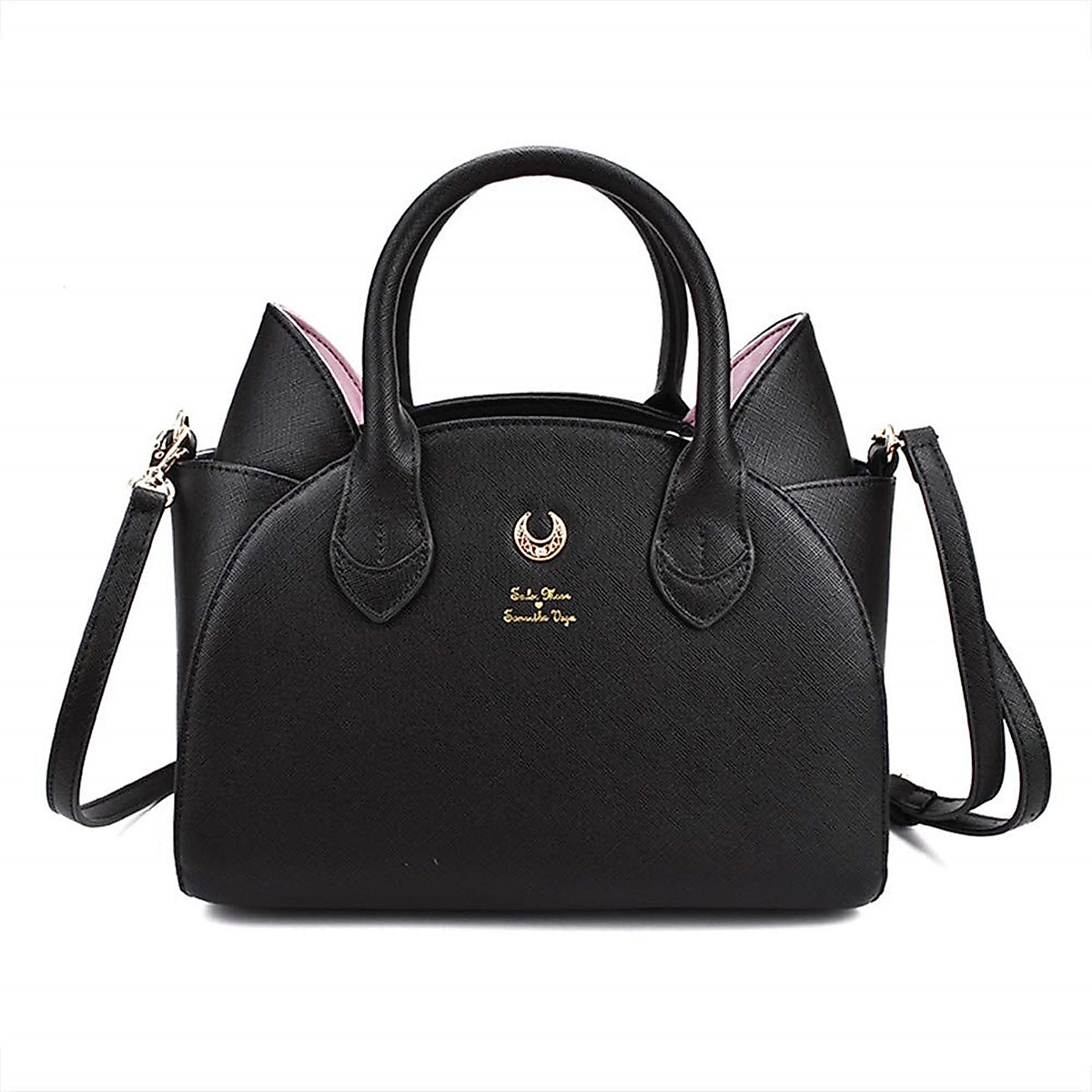 Women Top Handle Bags Cute Cat Ear Shoulder Bags Crossbody Bags(Black)