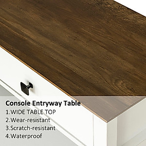 Lomojo Console Table,Sofa Table 13.8" D x 39.37" W x 31.5" HEntryway Table with 2 Drawers Storage Shelve Foyer Table for Entryway Farmhouse Hallway Tables for Living Room,Kitchen