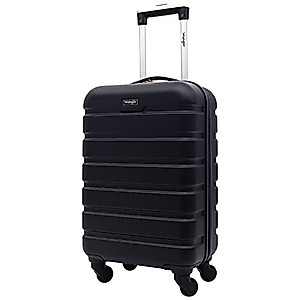 Wrangler Hardside Spinner Luggage, Black, Carry-On 20-Inch