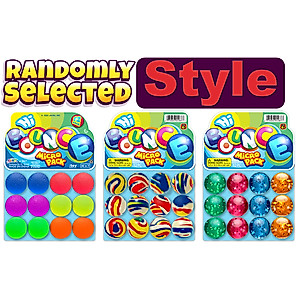 2CHILL Super Bouncy Balls Hi Bounce (6 Packs of 12 Balls) Small Toys Party Favors. Racketball Kids Prize Premium Giveaways Gift Toy. Mini Colorful Rubber Balls. Bulk Party Favors. 967-6s