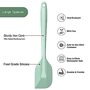 Silicone Spatula Set, Premium Spatulas Silicone Heat Resistant 2 Small & 2 Large Flexible Scraper for Nonstick Cookware, Rubber Spatula for Kitchen Mixing Baking Cooking Use, Soft Spatula - Set of 4