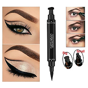 BONNIESTORE Winged Eyeliner Stamp 2 Pack,Dual-ended Eyeliner Stamp for Perfect Wing Cat Eyes,Long Lasting Liquid Eyeliner Pen Waterproof Smudge Proof Smudge Proof for All Eye Shapes