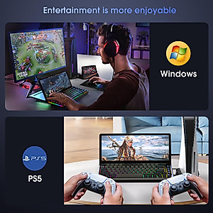 Kwumsy Touchscreen Mechanical Gaming Keyboard- K3 Portable Monitor Multifunctional Keyboard with 13'' Touchscreen USB/SSD Expansion Compact 82 Keys RGB LED Backlight FN-Key for Windows Mac Android