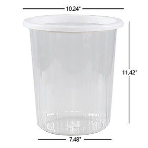 Bringer 2.6 Gallon Acrylic Clear Round Small Wastebasket for Bathroom, Bedroom, Kitchen, 4 Pack Plastic Small Trash Can