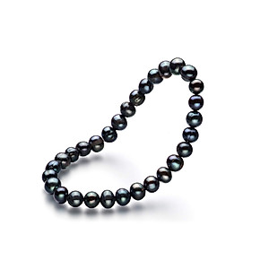 Bliss Black 6-7mm A Quality Freshwater Cultured Pearl Bracelet for Women-7 in length