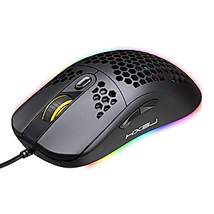 uvvy Cursor with Cable, 6 Gear DPI Mouse with Programmable Hole with Adjustable Cable RGB Mouse with Breathing Light