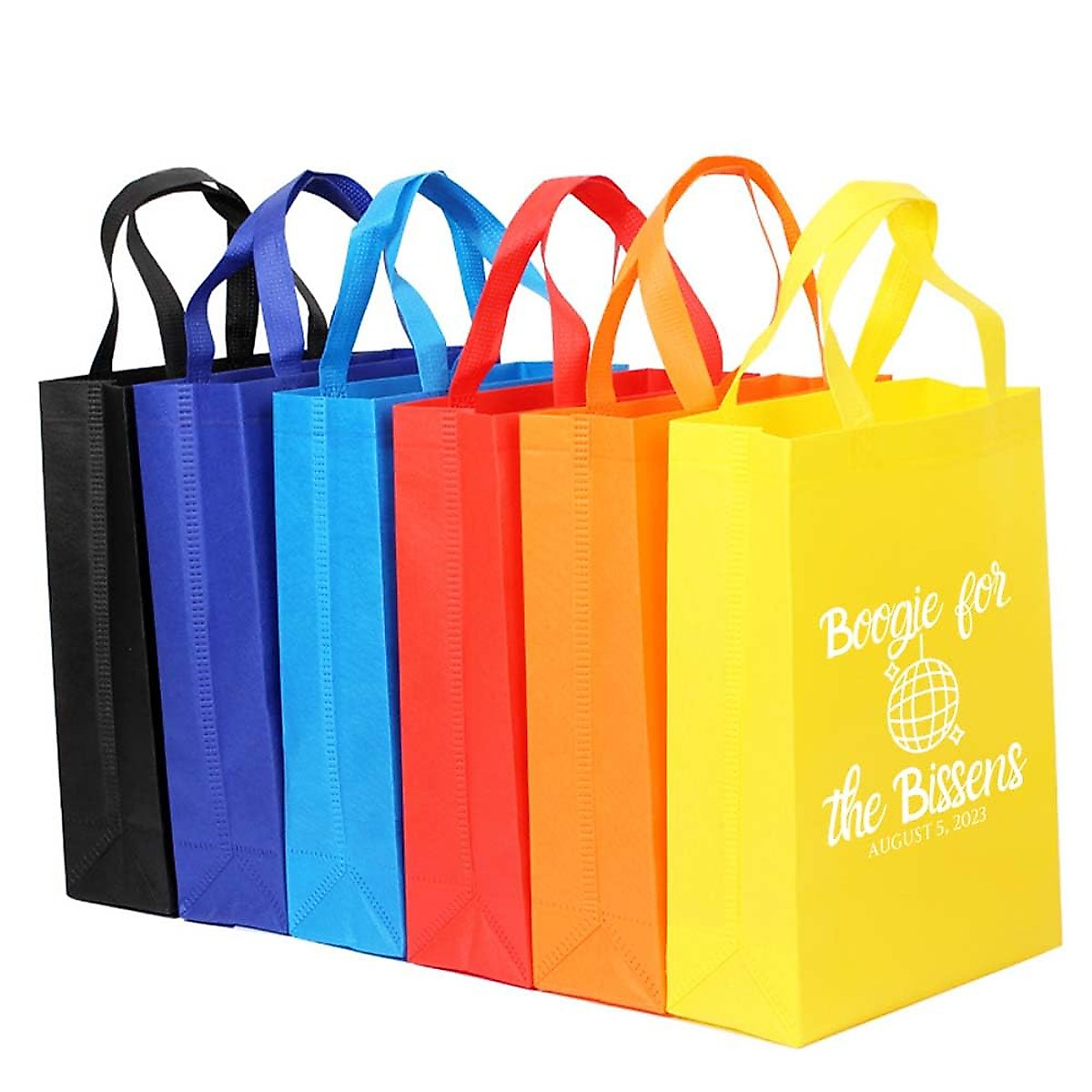 100PCS Custom Bulk Tote Bags Personalized Grocery Shopping Bag Reusable Non-Woven Hand Bags with Your Business Logo/Text (option 1:100pcs)