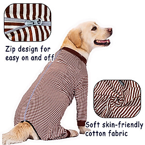 Axcimond Dog Bodysuit Post Surgery Dog Onesie with Zipper Full Body Dog Pajamas Large Medium Dog Shedding Suit Surgical Suit for Dogs Female/Male Dog Surgery Suit Recovery Suit after Surgery Spay Suit