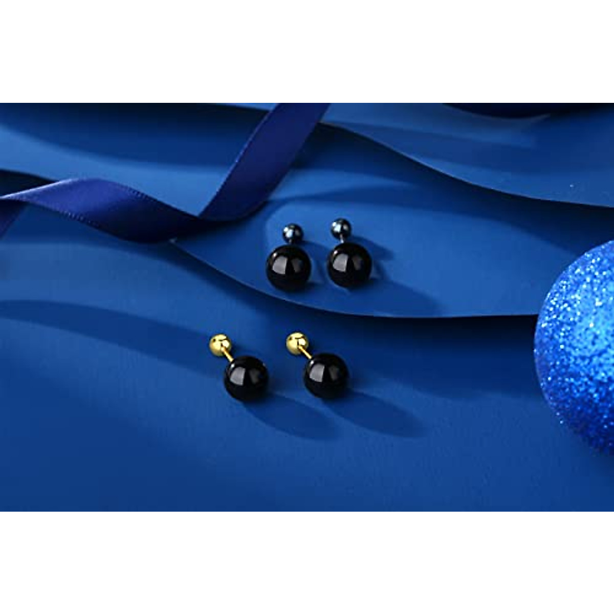 Jade Earrings for Women, Screw Back Removal-free Safe 925 Sterling Silver Stud Earrings for Sensitive Ears, Cute Dual-Sided Wear Earrings Studs Jewelry Gift for Women Girls