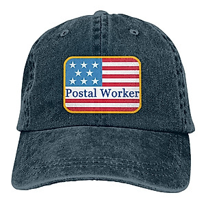 Pictetw U.S Flag Postal Worker Baseball Cap Mail Carrier Hat-Trucker Hats for Men and Women Navy