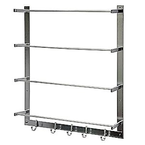 DNYSYSJ Wire Spool Rack,Wire Spool Wall Mount Rack,Conduit Display & Storage Holder 4 Rods with 5 Hooks
