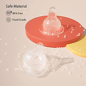 YOHKOH Natural Glass Baby Bottle with Natural Response Nipple, Wide Neck Baby Bottles with Handle, Newborn Anti-Colic Baby Bottles Gift Set, Clear (5.4oz (Pack of 2), Yellow)