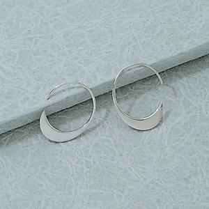 Boma Jewelry Sterling Silver Polished Pull Through Hoop Earrings