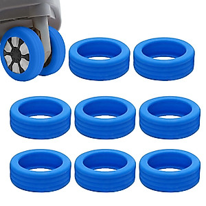 FUUZIO Luggage Wheels Cover, 8 Pcs Silicone Wheels Cover for Most Luggage, Washable Suitcase Cover Protector Anti Scratch Suitcase Cover Carry On Luggage Wheels Cover for Women Men