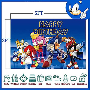 60x40 Inches Birthday Backdrop for Party, Soni Birthday Decoration with Good Wrinkle Resistance, Birthday Party Supplies as Background, Happy Birthday Banner 5X3 ft for Kids, Boys, and Girls