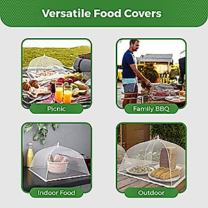 Simply Genius (6 pack) Large and Tall 17x17 Pop-Up Mesh Food Covers Tent Umbrella for Outdoors, Screen Tents, Parties Picnics, BBQs, Reusable and Collapsible Food Tents