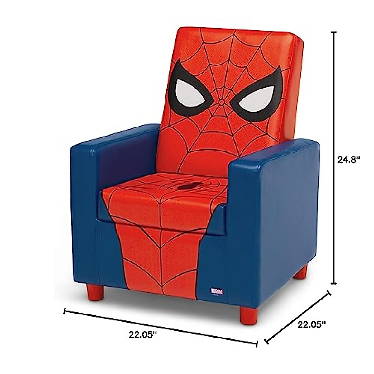 Delta Children High Back Upholstered Chair,Wood Spider-Man