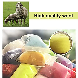 Needle Felt Wool-25 Colors Wool Fibre Roving for DIY Felting Wool Projects 3g/Color
