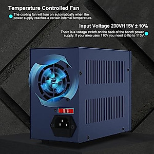 1PCS Adjustable DC Power Supply with 4-Digit LED Display; 5V/3.6A USB/Tape-C Fast Charging with 3-Group Memory for Encoder(EPS3205)