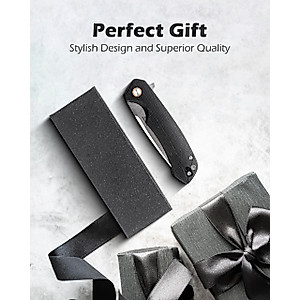 Rush Deer Pocket Knife: Folding Knife with 4" D2 Steel Blade and G10 Handle, EDC Knife with Pocket Clip.Ideal for Camping, Fishing and Survival,Gift for men women