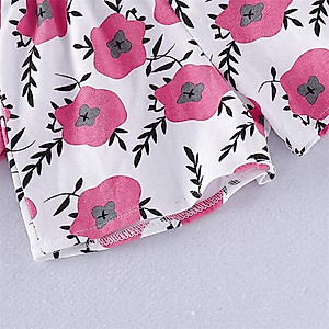 Hipea Toddler Girl Outfits Flower Tops Sleeveless Vest Shorts Headband Summer Clothes Set(3-4T)