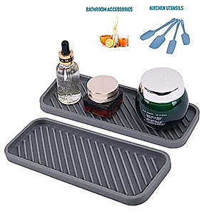 2PCS Silicone Sponge Holder Kitchen Sponge Holder,Silicone Sink Organizer Tray Organizer Tray for Bathroom, Soap Dispenser