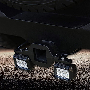 Dasen Universal Tow Hitch Receiver Light Bar Mount Bracket Compatible with Dual LED Cube/Work Lights Pod Backup Rear Reverse Truck Trailer SUV Off-Road