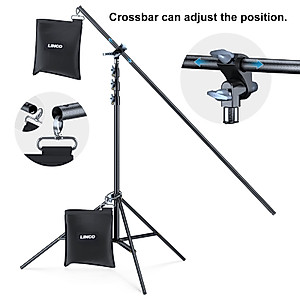 LINCO Lincostore T-Shape Portable Background Backdrop Support Stand Kit 6.7ft Wide 9.5ft Tall Adjustable Photo Backdrop Stand with 3 Clamps
