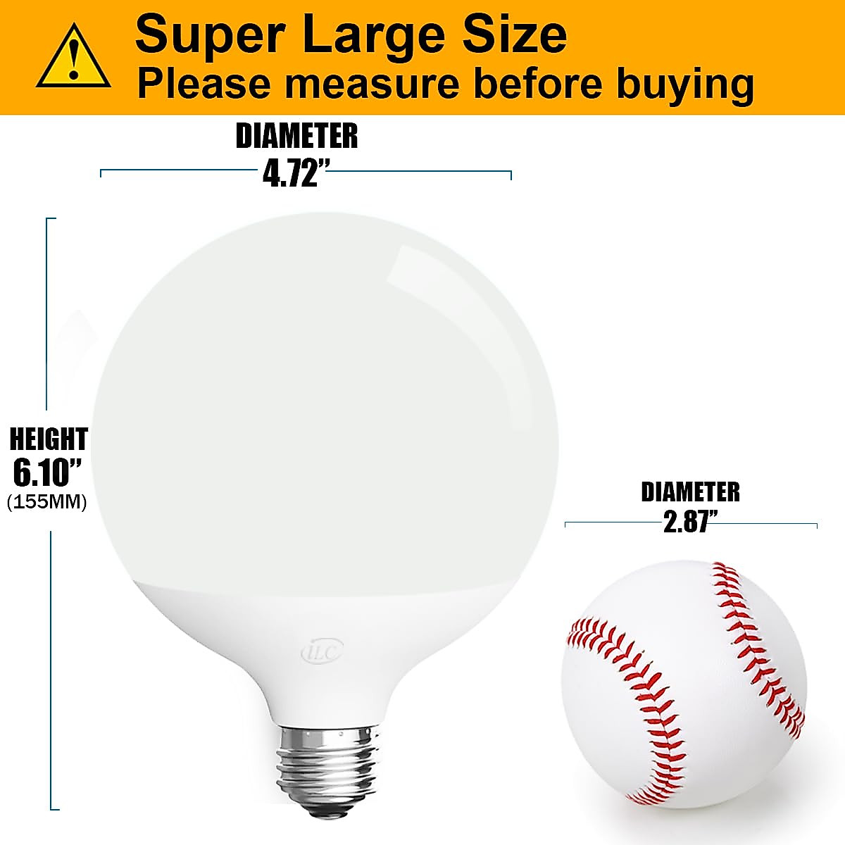 ILC G120 LED Large Globe Light Bulbs 15W, Work with Alexa Required Echo Device, Φ4.72 inch, Color Changing, CCT Color Temprature Turnable 2700K-6000K, CRI>95+, 150W Equivatlent, E26 Base (2 Pack)