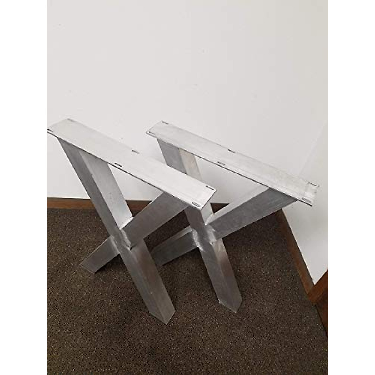 Metal Table Legs, Aluminum X-Frame Style - Any Size and Color