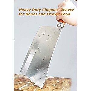 SELECT MASTER Meat Cleaver - Professional Chinese Chef Knife - Heavy Duty Bone Chopper Kitchen Knife - Super Thick Blade - for Home & Restaurant from