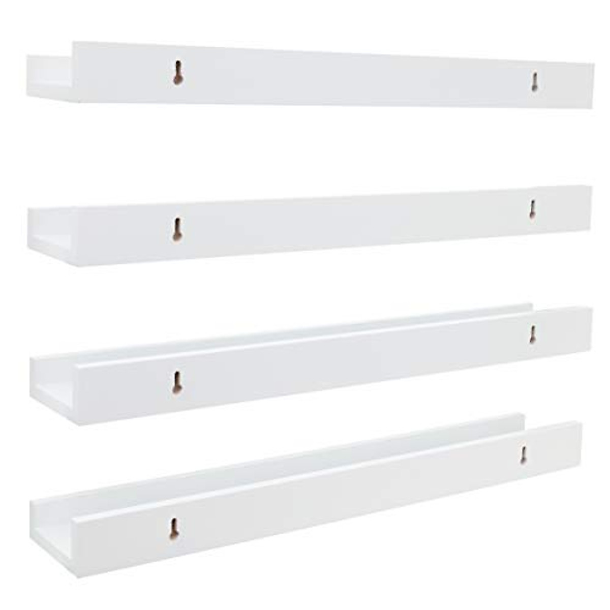 Kiera Grace Modern Floating-Shelves, Set of 4, White