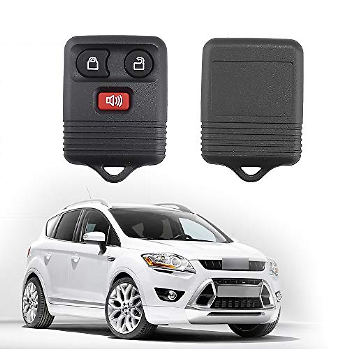 Car Key Fob Remote Case for Ford F150 F-150 F250 F-250 F350 E350 Super Duty Edge Excursion Escape Explorer Lincoln Mazda Mercury Keyless Entry Remote Starter Control Shell (3 Buttons, 2 Pack)