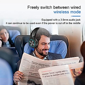 SLuB Wireless Headphones Over Ear Wireless Bluetooth Headphones Foldable Headphones 24H Playback Time CVC8.0 Microphone and Detachable Cable, Suitable for Adult, Child, TV, Travel, Home Office