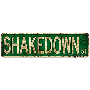 Metal Tin Sign Shakedown St Street Signs Outdoor Road Signs 16X4Inch
