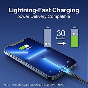 MFP USB C to Lightning Cable[Apple MFi Certified] 3.9ft,Nylon Braided Fast Charging iPhone Charger Cord Compatible with iPhone 14 13 12 11 Pro Max XR XS X 8 7 6 Plus SE and More(Black)