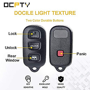 OCPTY 2 X Flip Key Entry Remote Control Key Fob Transmitter Replacement for Toyota 4Runner Sequoia HYQ1512P 4 Buttons 314.4Mhz
